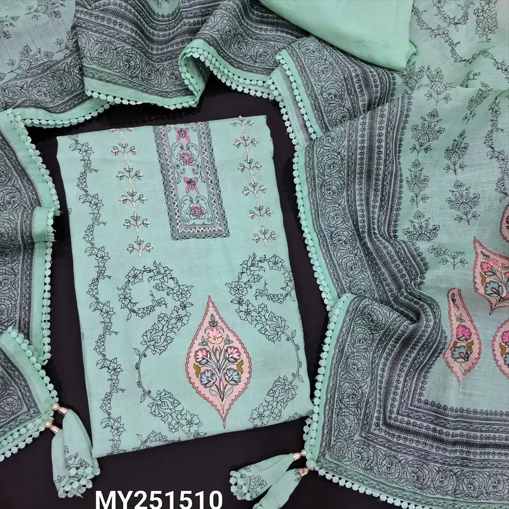 Sea green karachi linen salwar material my251510-Neidhal