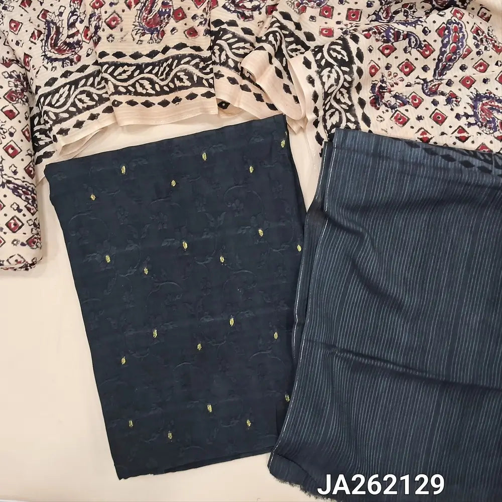 Premium Black jakard crepe silk unstitched salwar material JA262129 ...