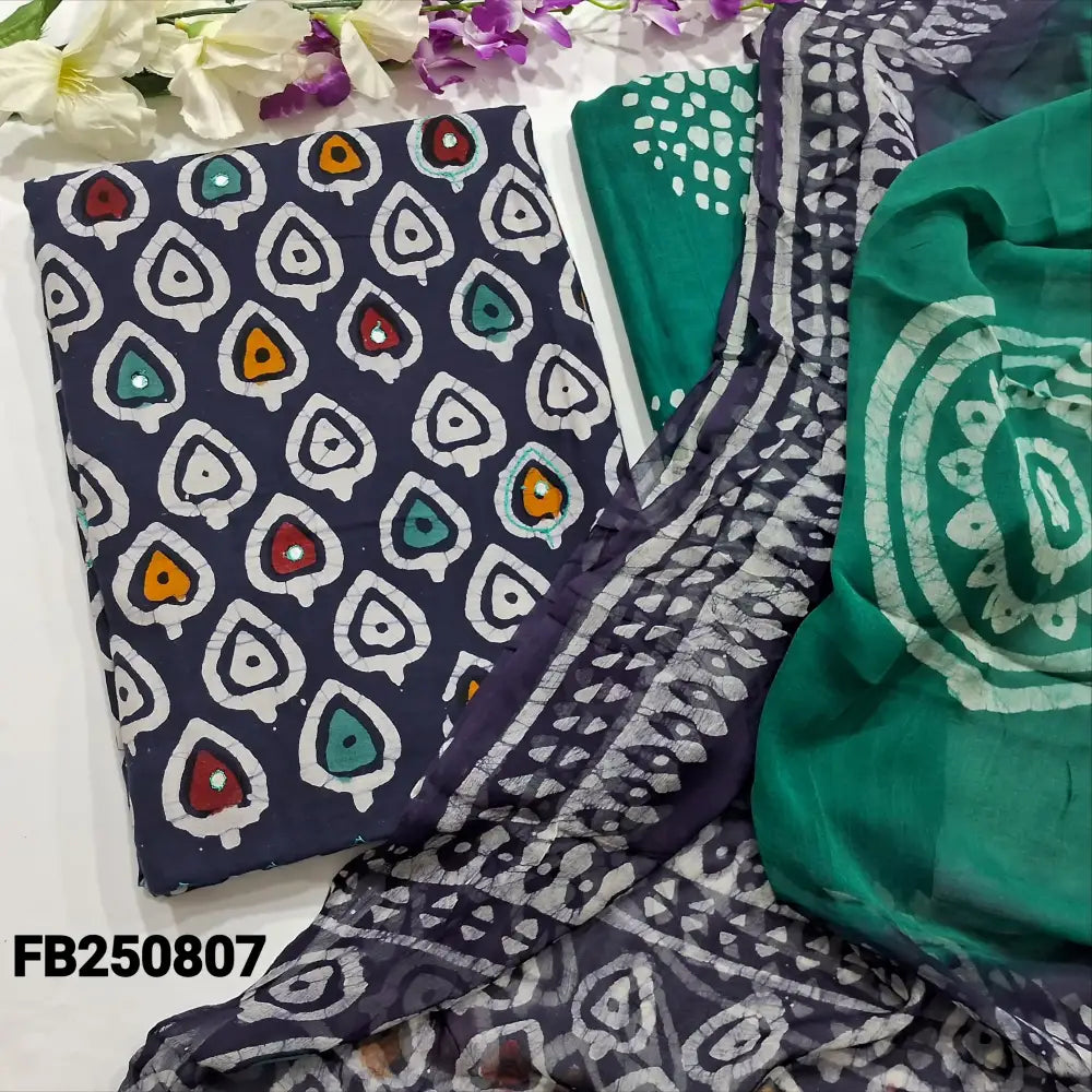 Blue original wax batik cotton salwar material fb250807-Neidhal